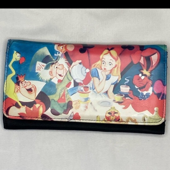Disney | Bags | Disney Alice In Wonderland Wallet Black Euc | Poshmark